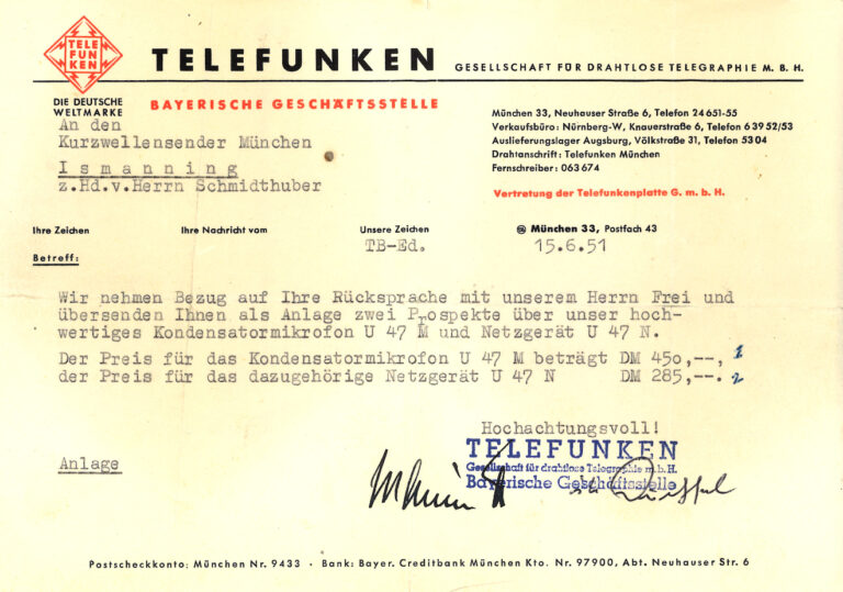The German Connection: Interfacing the Neumann U-47 with American ...
